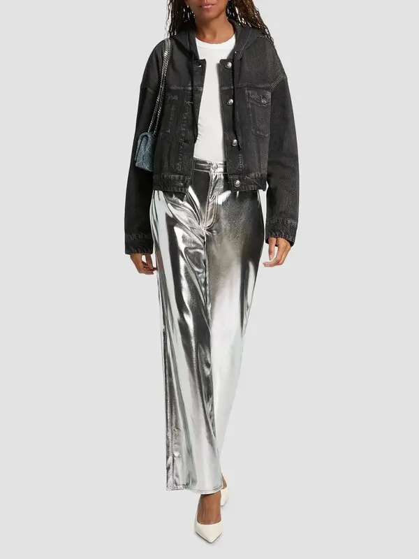 Rag & Bone Logan Metallic Faux Leather High-rise Wide-leg Pants