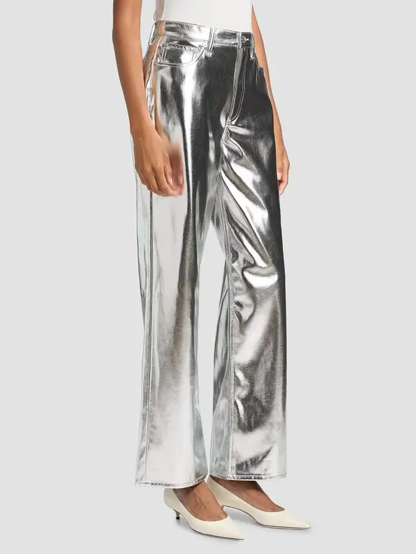 Rag & Bone Logan Metallic Faux Leather High-rise Wide-leg Pants
