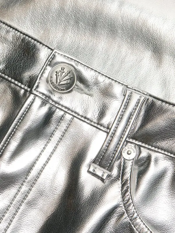 Rag & Bone Logan Metallic Faux Leather High-rise Wide-leg Pants