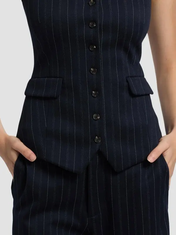Rag & Bone Irina Plaid Ponte Collarless Vest