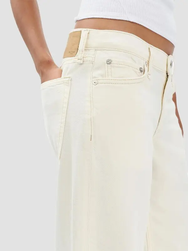 Rag & Bone Cam Low-rise Full Straight-leg Jeans - Ecru
