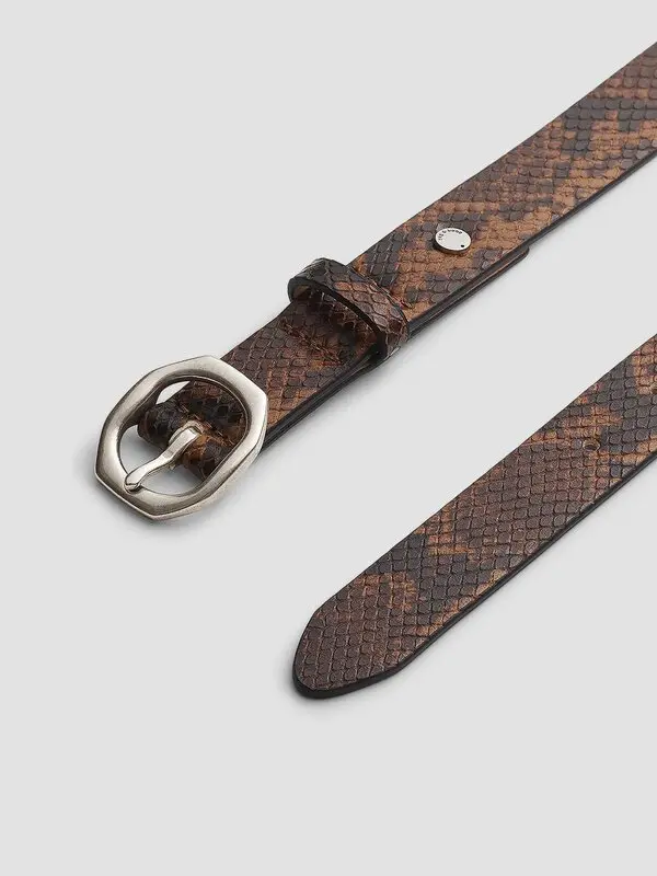 Rag & Bone Audrey Leather Belt - Mocha