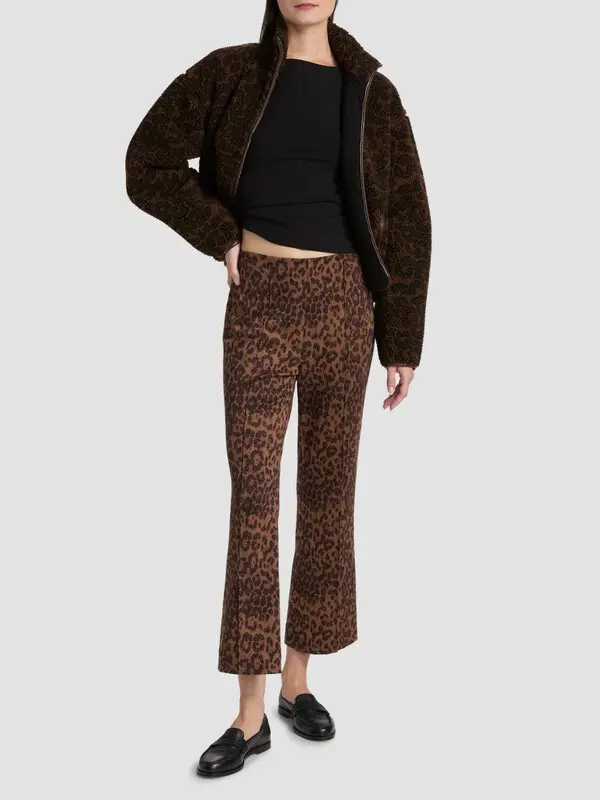 Rag & Bone Irina Jacquard Crop Pants - Leopard