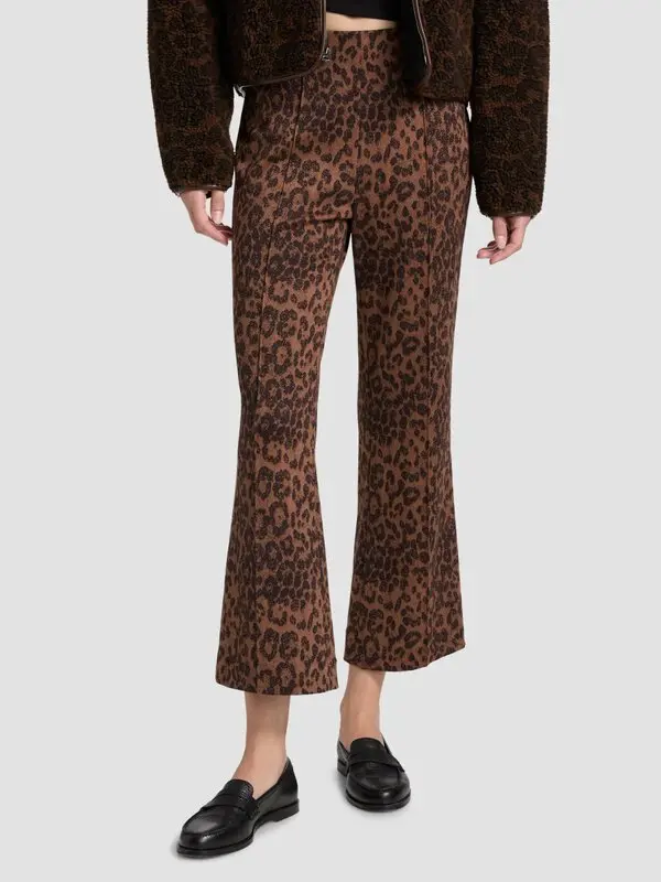 Rag & Bone Irina Jacquard Crop Pants - Leopard