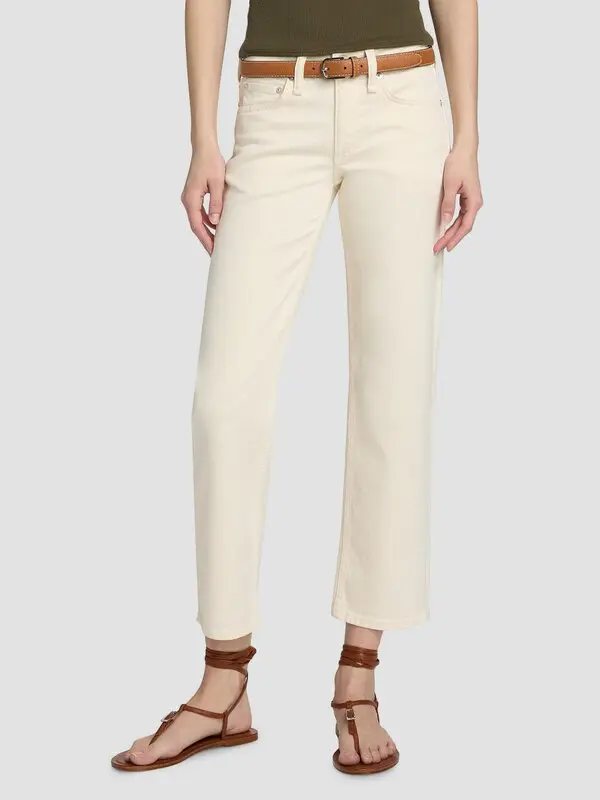 Rag & Bone Harlow Low-rise Ankle Straight Jeans - Ecru