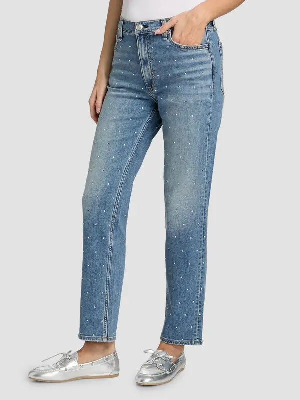 Rag & Bone Harlow Rhinestone-embellished Straight Jeans