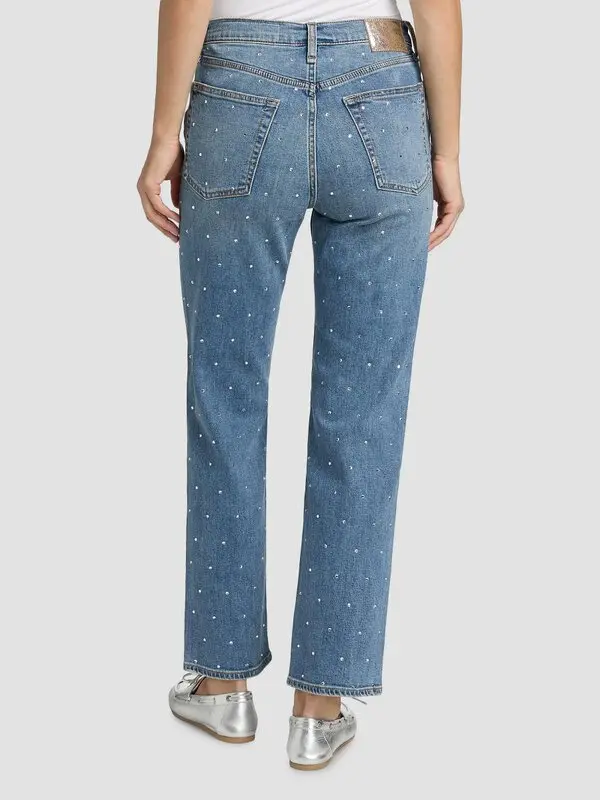 Rag & Bone Harlow Rhinestone-embellished Straight Jeans