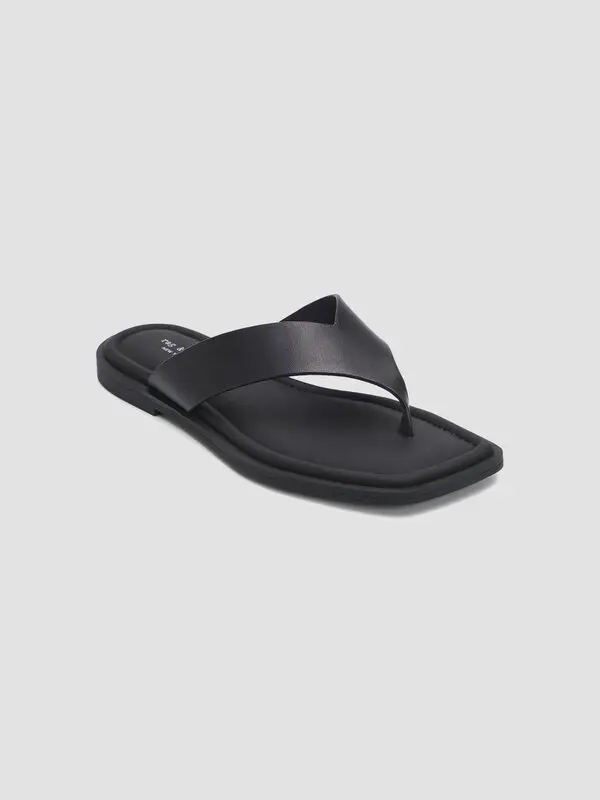 Rag & Bone Gracie Leather Flat Sandals - Black