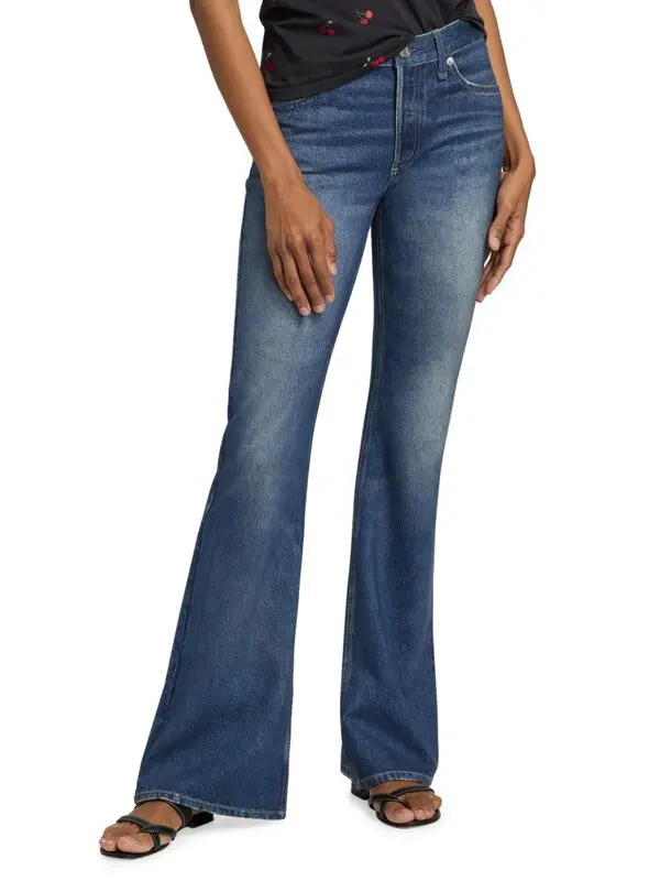 Rag & Bone Rb Miramar Ponte Dahlia Mid-rise Flare Pants