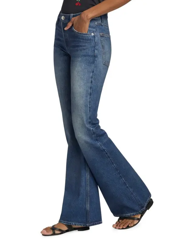 Rag & Bone Rb Miramar Ponte Dahlia Mid-rise Flare Pants