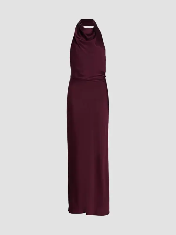 Simkhai Reannon Draped Satin Halter Gown