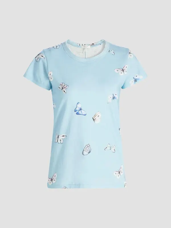 Rag & Bone Tammy Butterfly T-shirt - Light Blue Multi