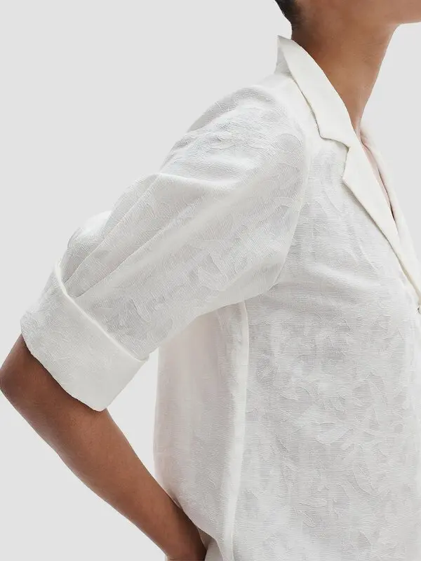 Rag & Bone Carmella Jacquard Button-front Top - Cream
