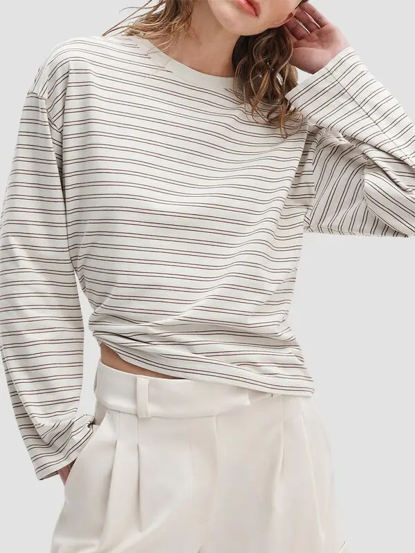Rag & Bone Kelly Striped Boxy Long-sleeve T-shirt