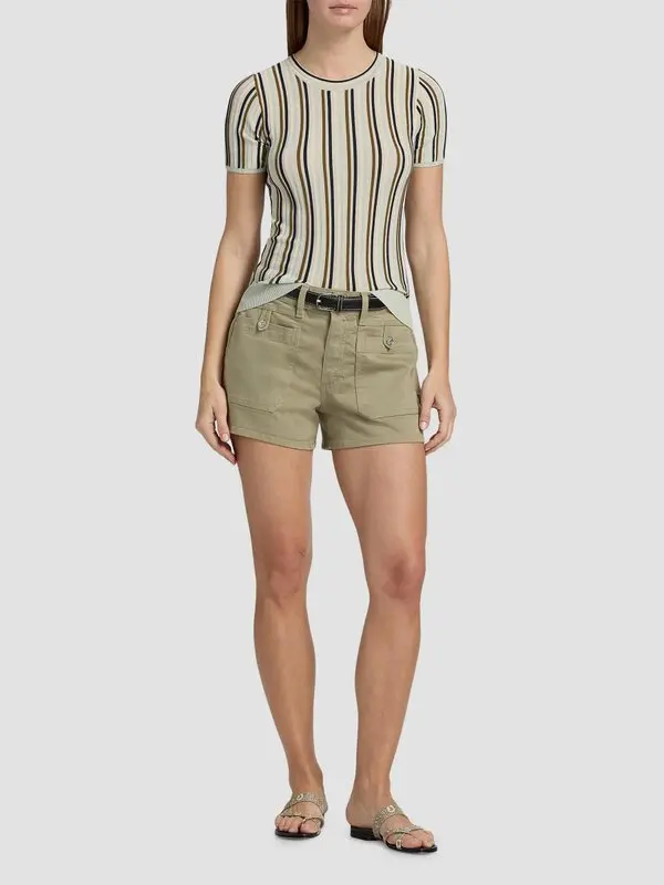 Rag & Bone Victoria Striped Rib-knit Top - Blue Multi