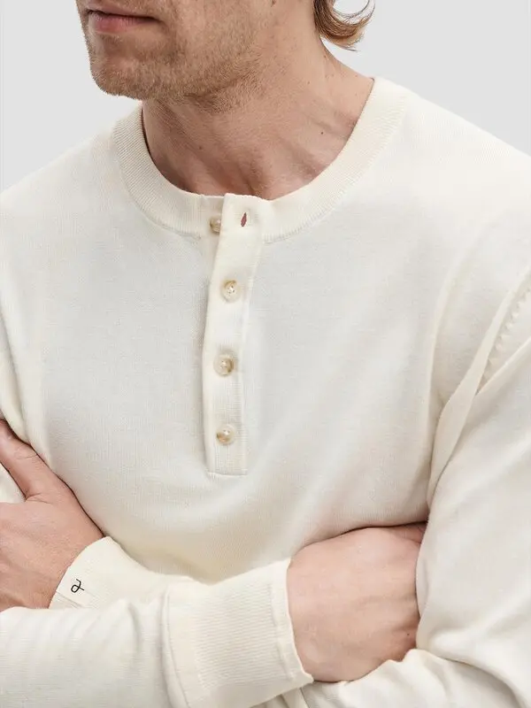 Rag & Bone Cotton Henley - Chalk