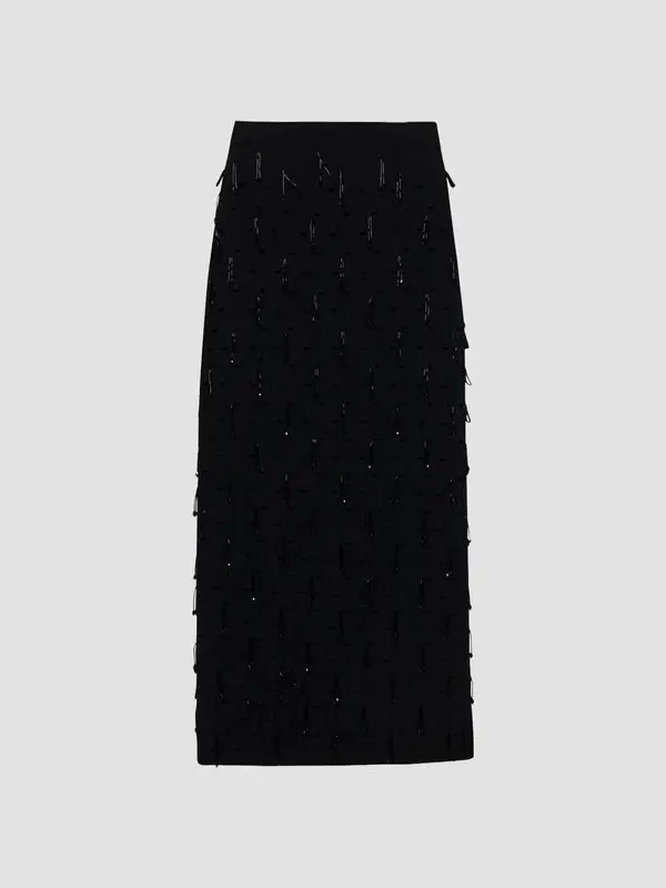 Simkhai Bree Fringe Midi Skirt