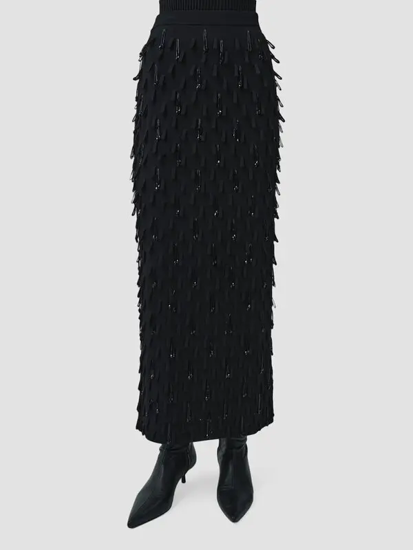 Simkhai Bree Fringe Midi Skirt