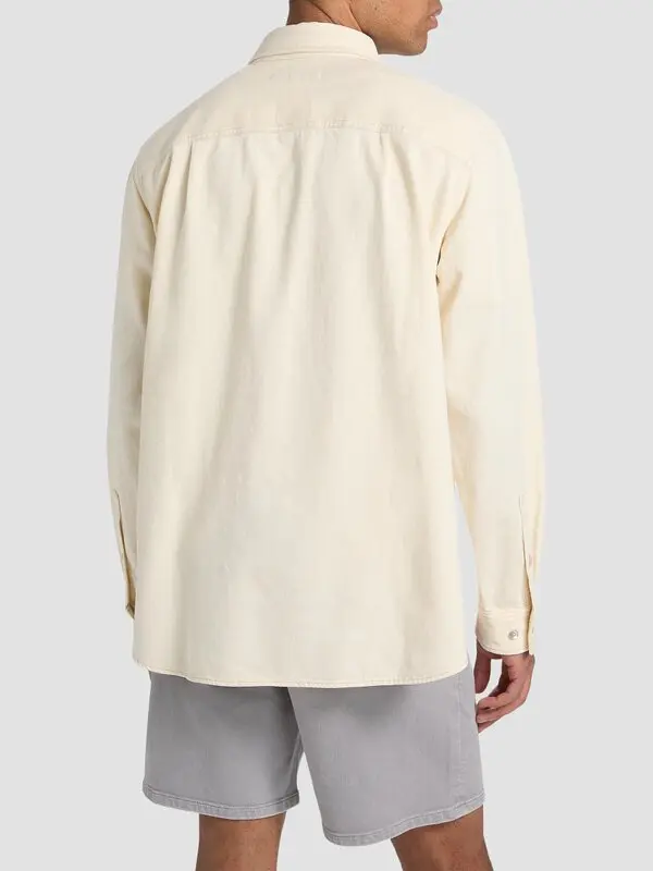 Rag & Bone Denim Long-sleeve Polo Shirt - Ecru