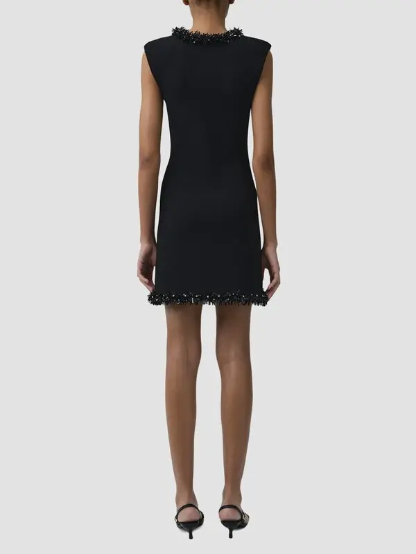 Simkhai Suki Embellished Sequin V-neck Mini Dress - Black