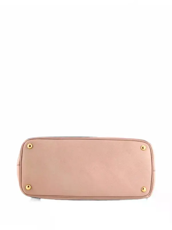 Prada Double Zip Lux Saffiano Leather Medium Tote Bag - Neutrals
