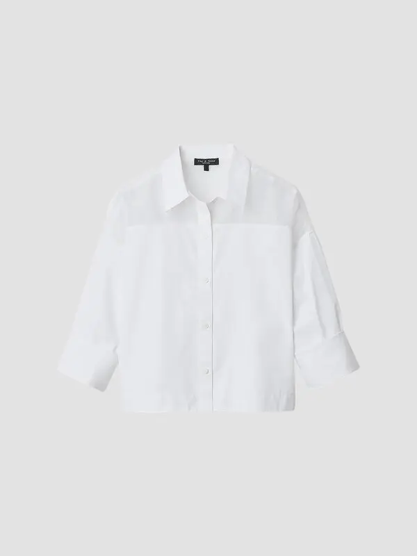 Rag & Bone Elly Cotton Button-front Shirt - White
