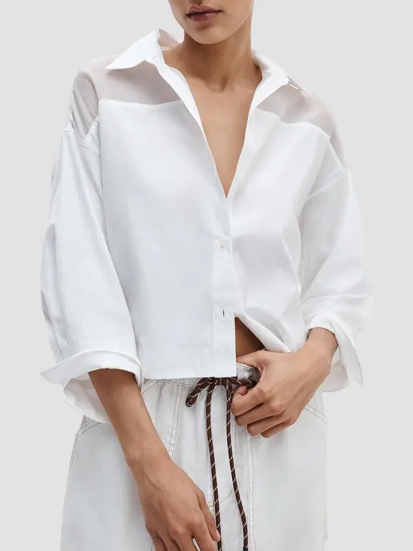 Rag & Bone Elly Cotton Button-front Shirt - White