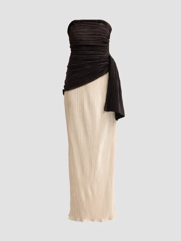 Simkhai Laia Colorblocked Bustier Maxi Dress - Black Multi
