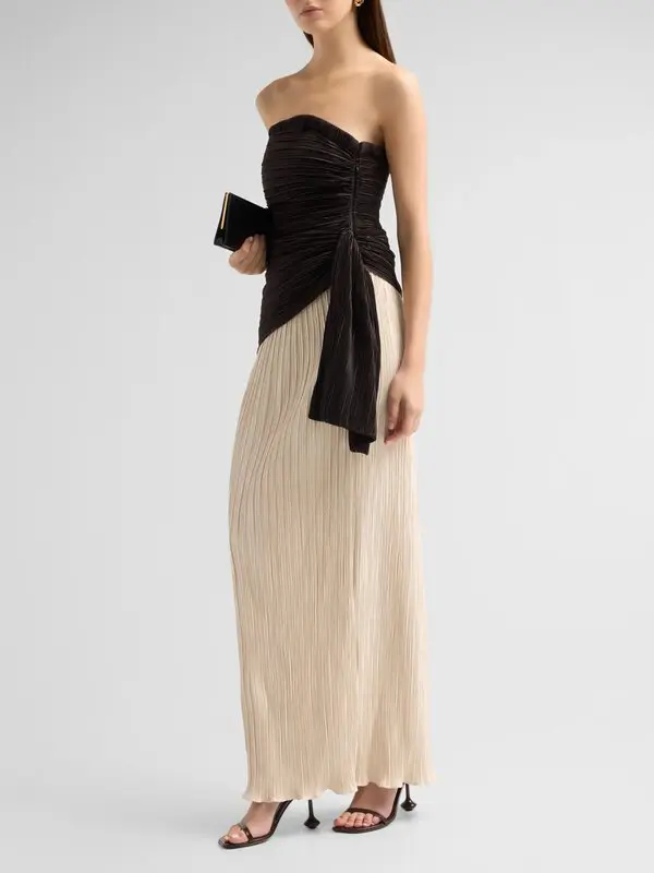 Simkhai Laia Colorblocked Bustier Maxi Dress - Black Multi