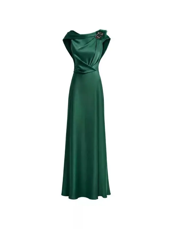 GEMY MAALOUF Draped Brooch-embellished Dress
