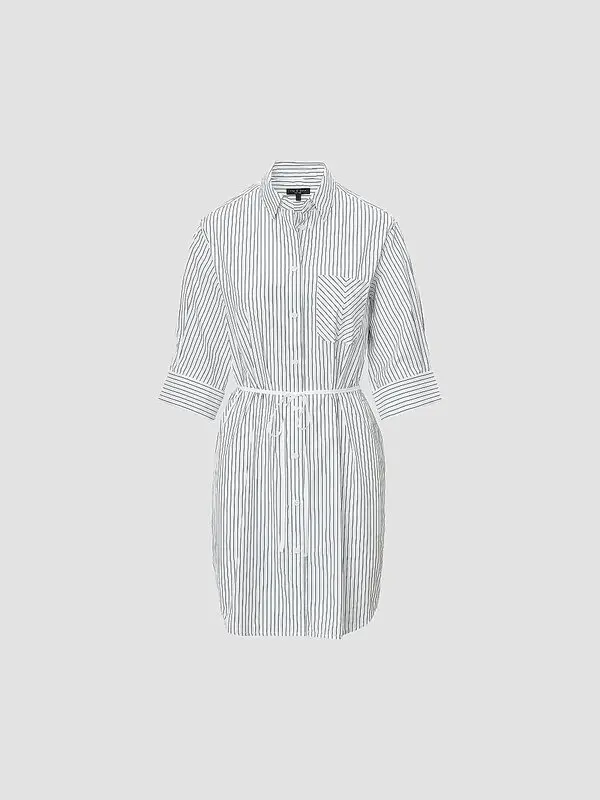 Rag & Bone Lucia Striped Cotton Mini-shirtdress - Navy Stripe