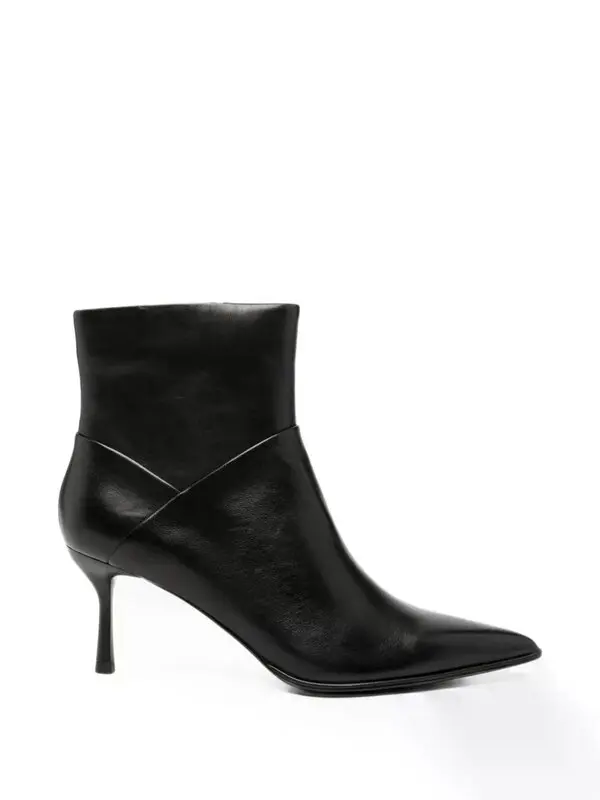CAFÈNOIR Pointed-toe Leather Ankle Boots