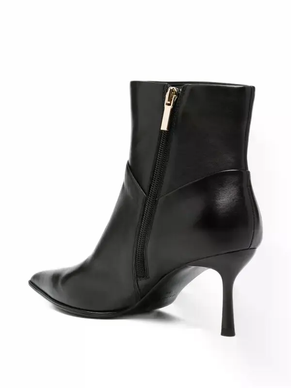 CAFÈNOIR Pointed-toe Leather Ankle Boots