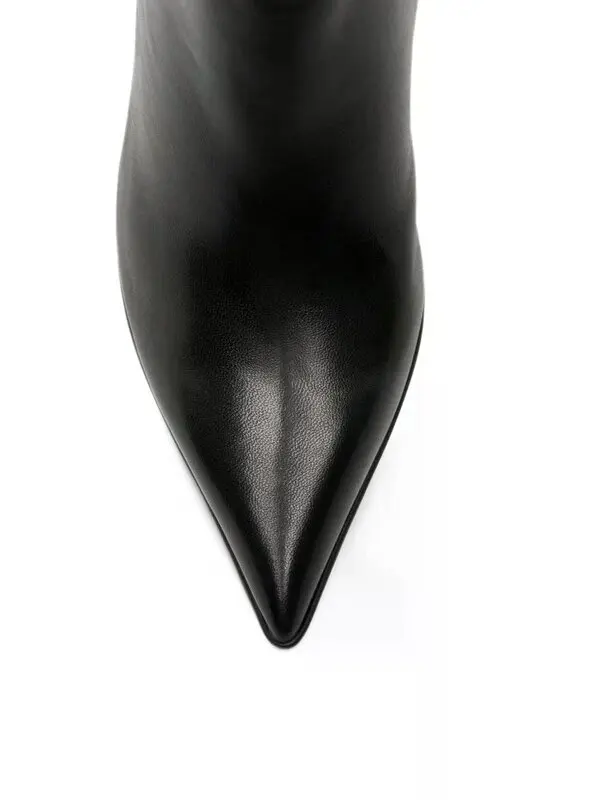 CAFÈNOIR Pointed-toe Leather Ankle Boots