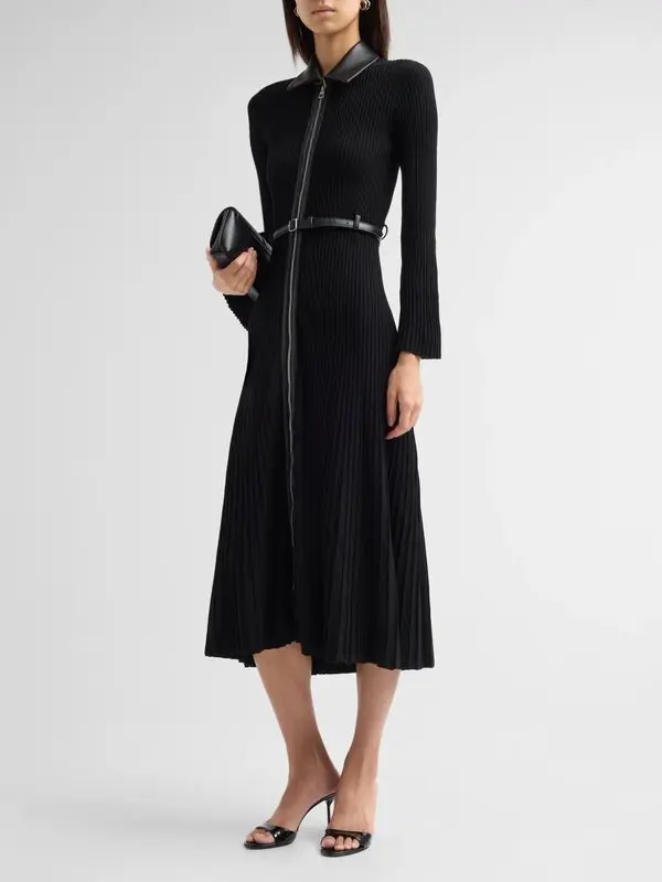 Simkhai Ismelle Pleated Midi Dress - Black