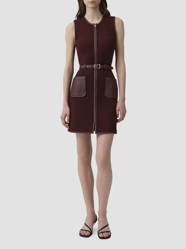 Simkhai Viretta Rib-knit Mini Dress - Fig