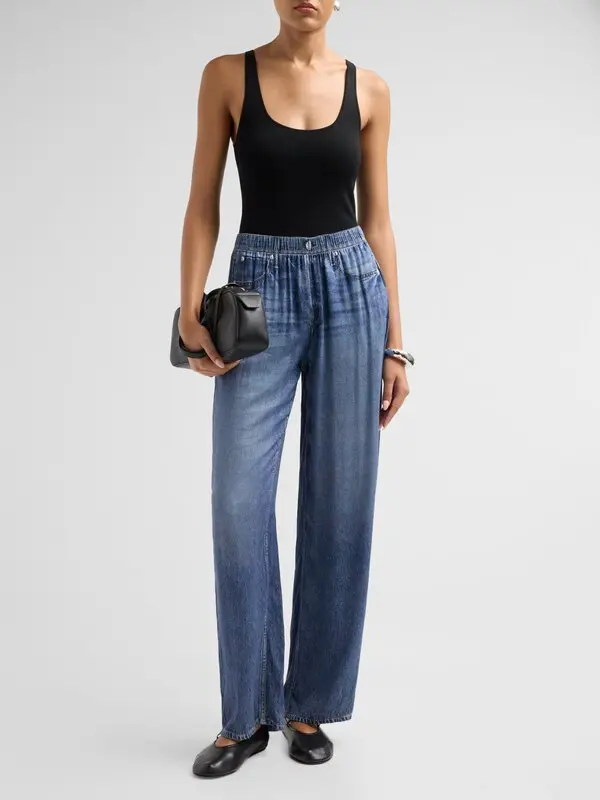 Rag & Bone Rb Miramar Slink Printed Wide-leg Pull-on Pants