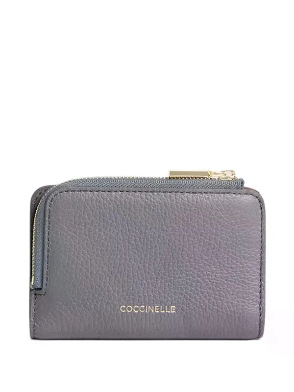 COCCINELLE Logo-plaque Pebbled Wallet - Grey