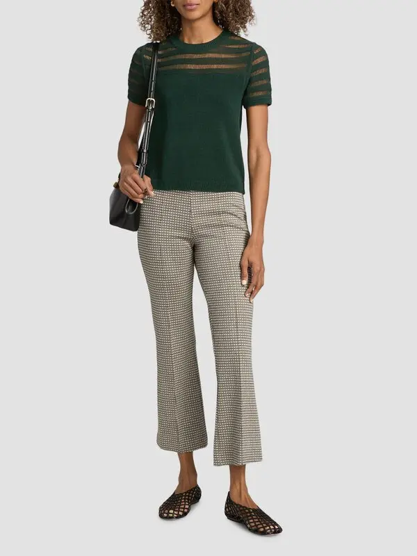 Rag & Bone Britt Pointelle Short-sleeve Knit Top - Forest