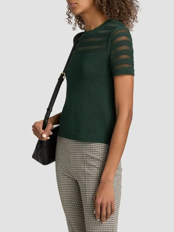 Rag & Bone Britt Pointelle Short-sleeve Knit Top - Forest