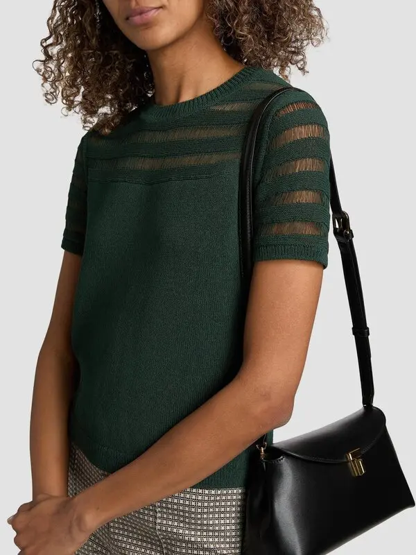 Rag & Bone Britt Pointelle Short-sleeve Knit Top - Forest