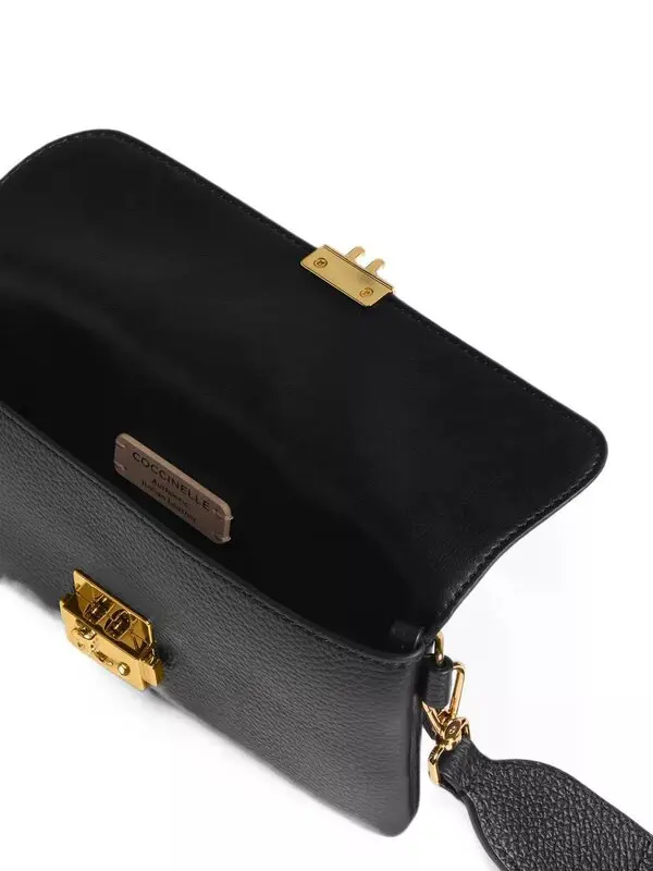COCCINELLE Mini C-me Lock Logo-plaque Pebbled-leather Shoulder Bag