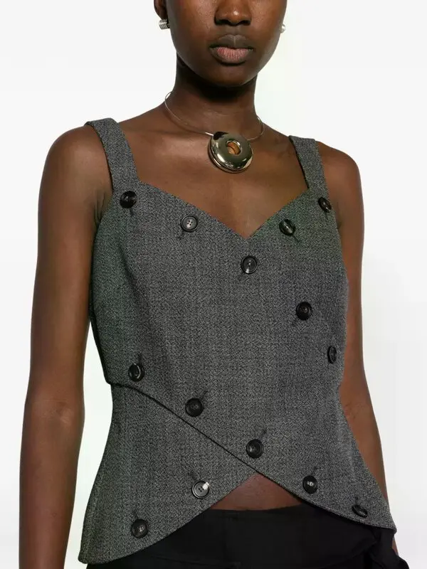 FERRAGAMO Mouliné Button-up Top