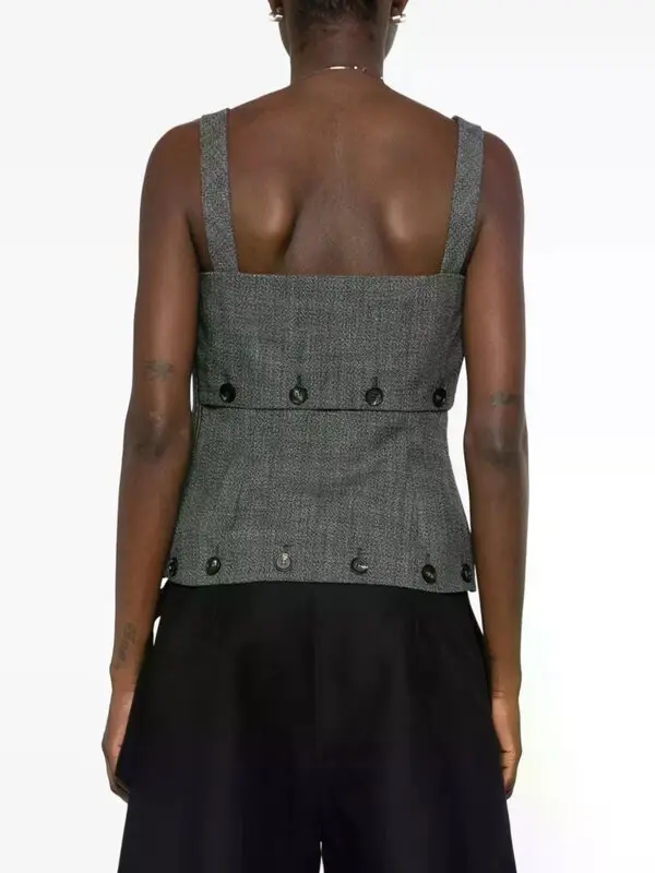 FERRAGAMO Mouliné Button-up Top - Grey
