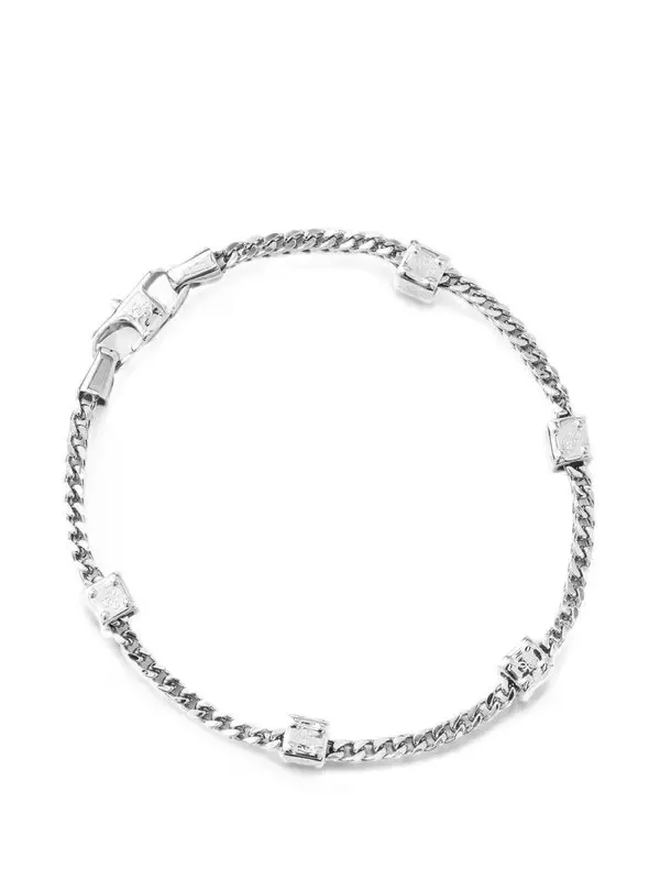 Guess Logo-engraved Curb-chain Bracelet