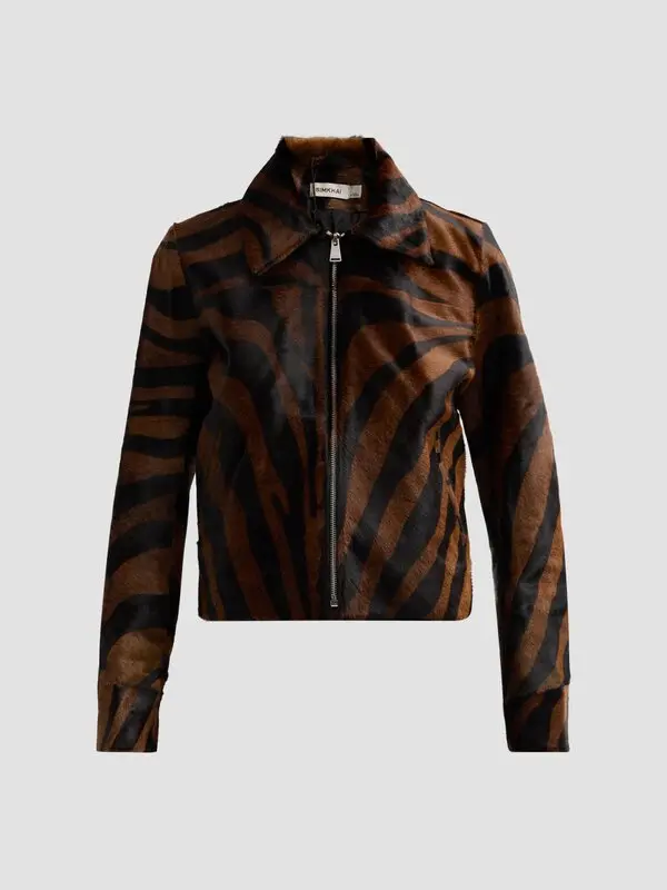 Simkhai Daria Print Leather Jacket