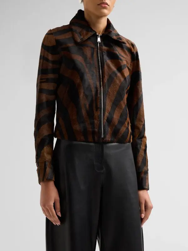 Simkhai Daria Print Leather Jacket