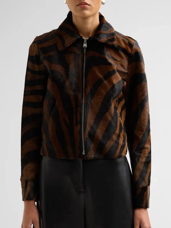 Simkhai Daria Print Leather Jacket