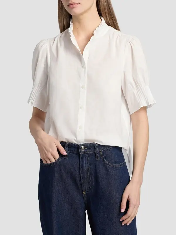 Rag & Bone Dakota Cotton Poplin Puff-sleeve Shirt