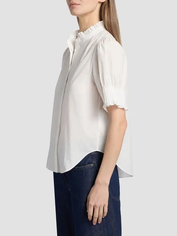 Rag & Bone Dakota Cotton Poplin Puff-sleeve Shirt